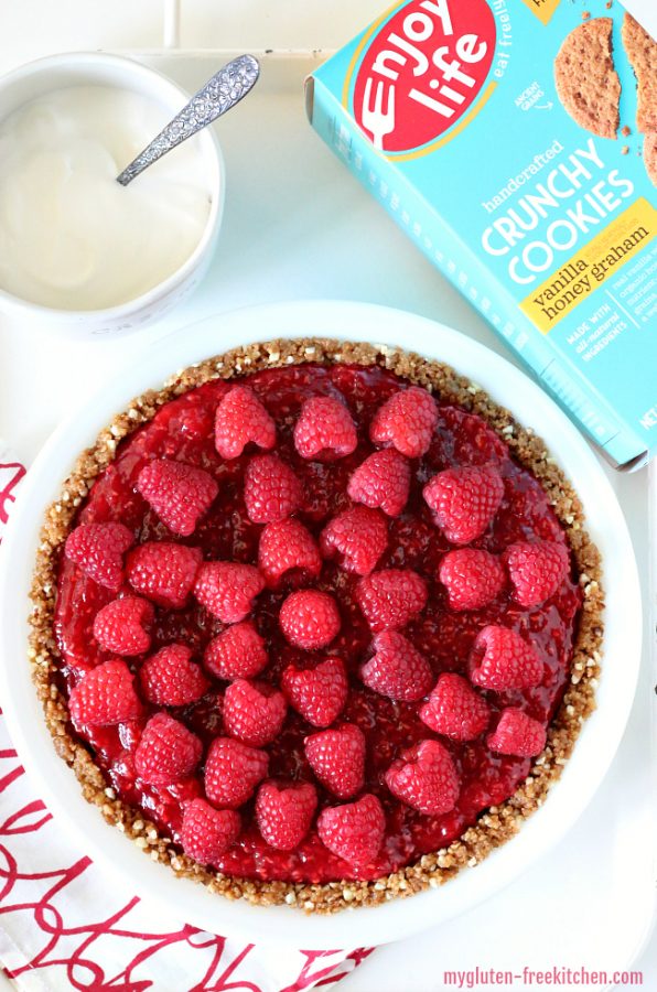 Gluten-free No Bake Raspberry Cream Pie